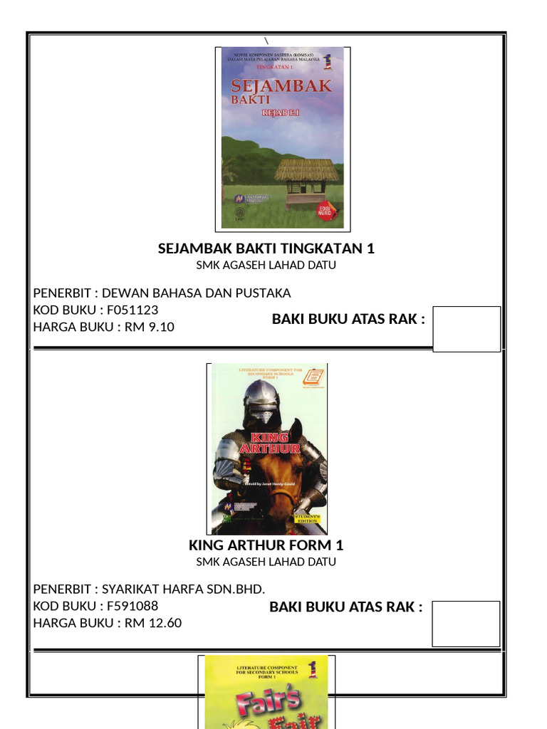 Label Rak Ting 1 | PDF