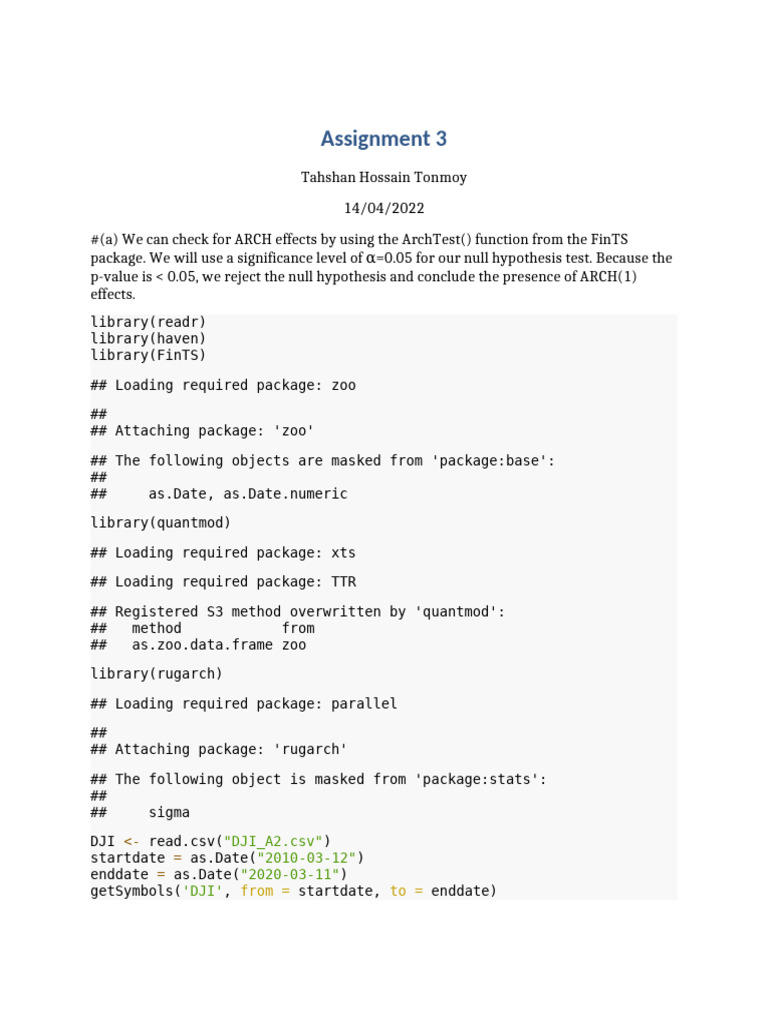 Assignment-3-Forecasting- | PDF | Errors And Residuals | P Value