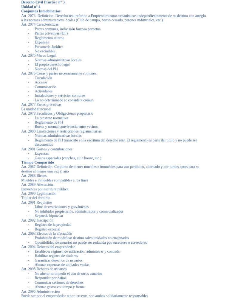 Derecho Civil Resumen 3° Práctico | PDF | Propiedad | Pagos