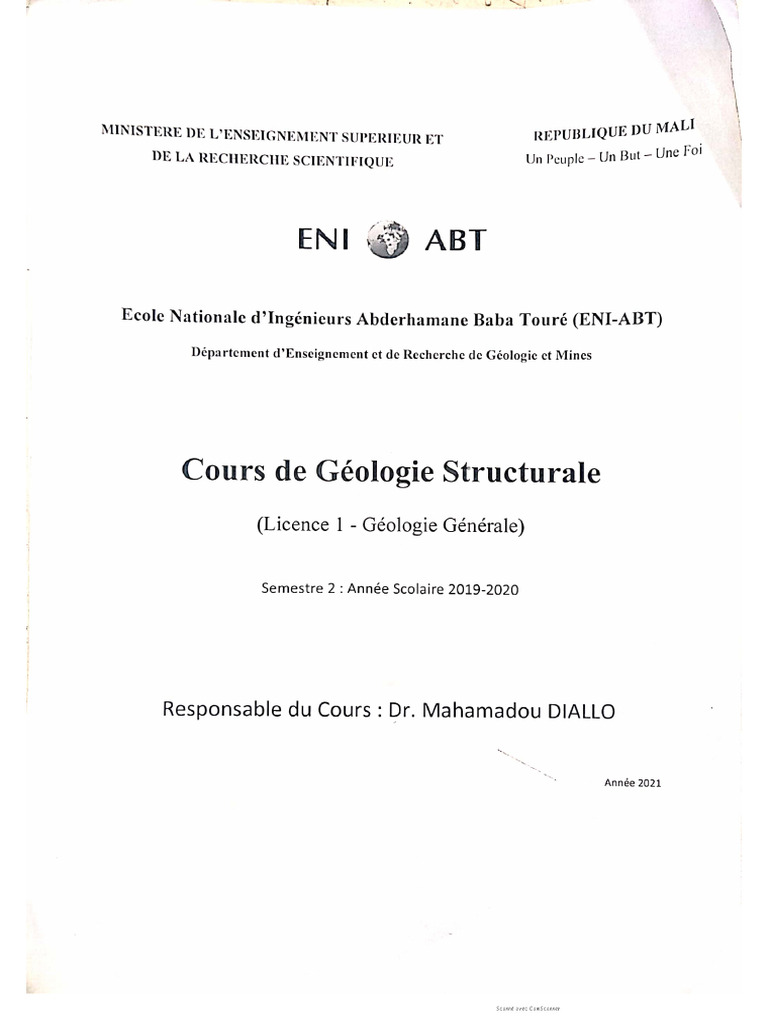 Géologie Structurale Licence 1 | PDF