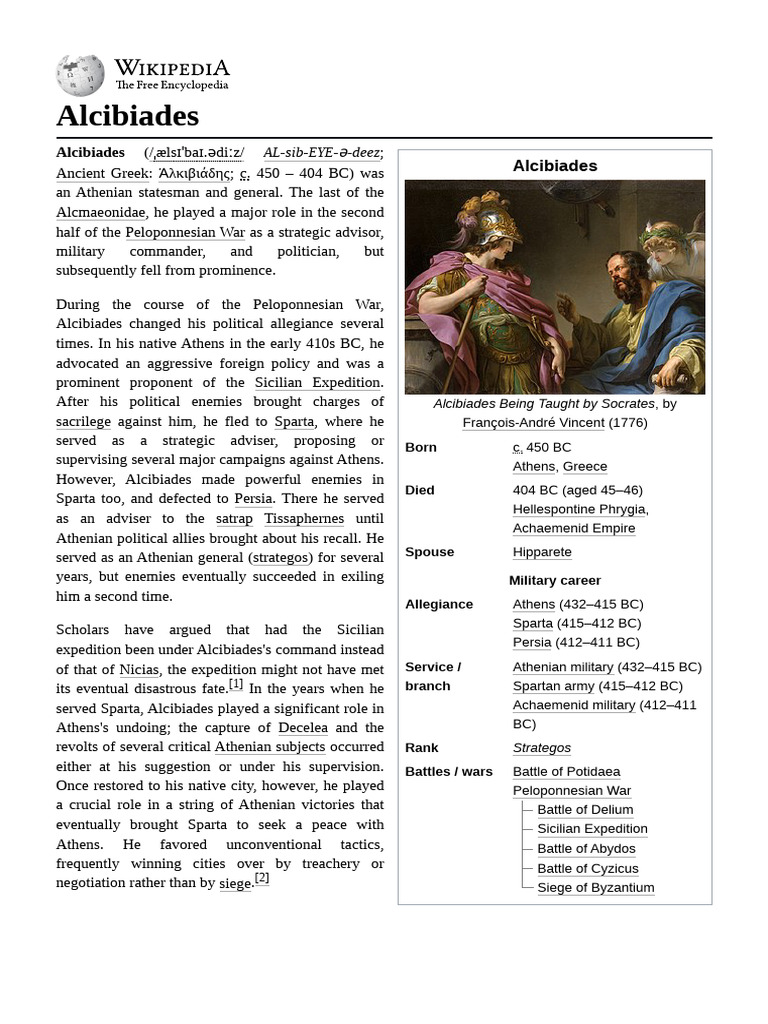 Alcibiades | PDF | Ancient Greece | Greek City States