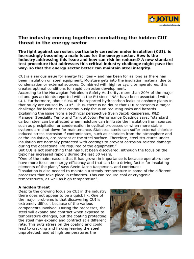 CUI Whitepaper AMPP Sept 2024 | PDF | Corrosion | Thermal Insulation