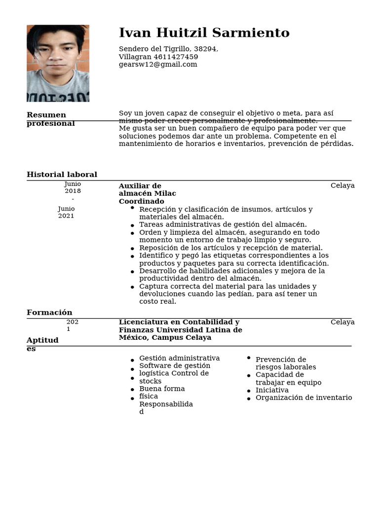 Ivan - Huitzil Sarmiento - CV | PDF