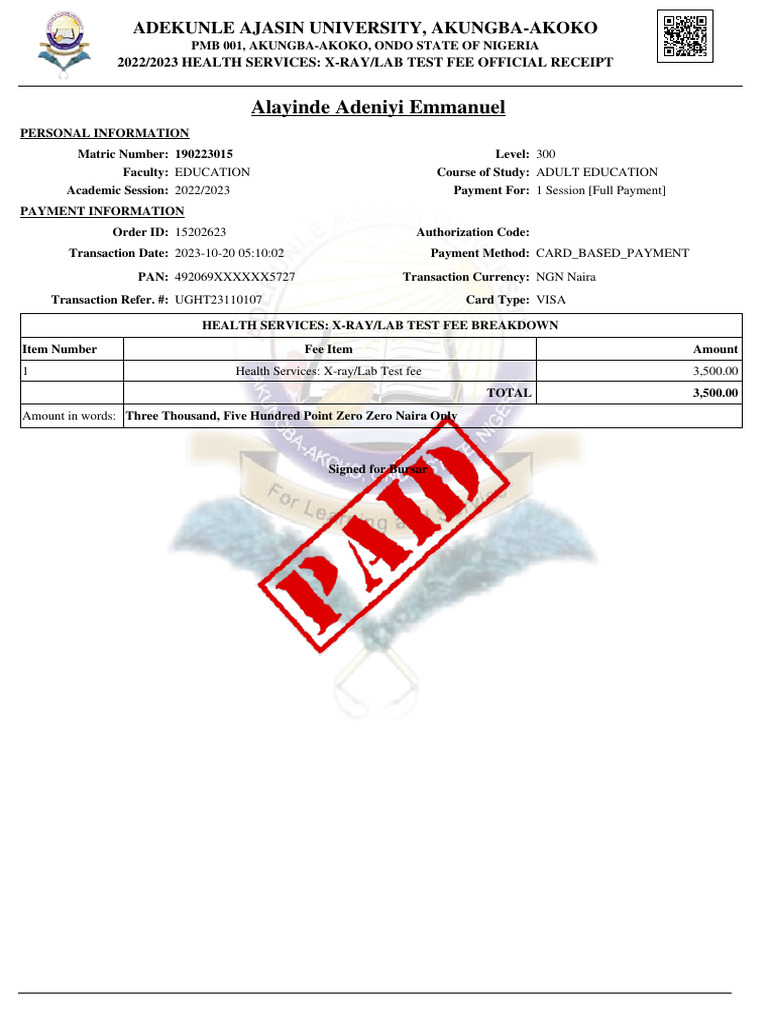 Lab Test Fee_receipt (1) | PDF