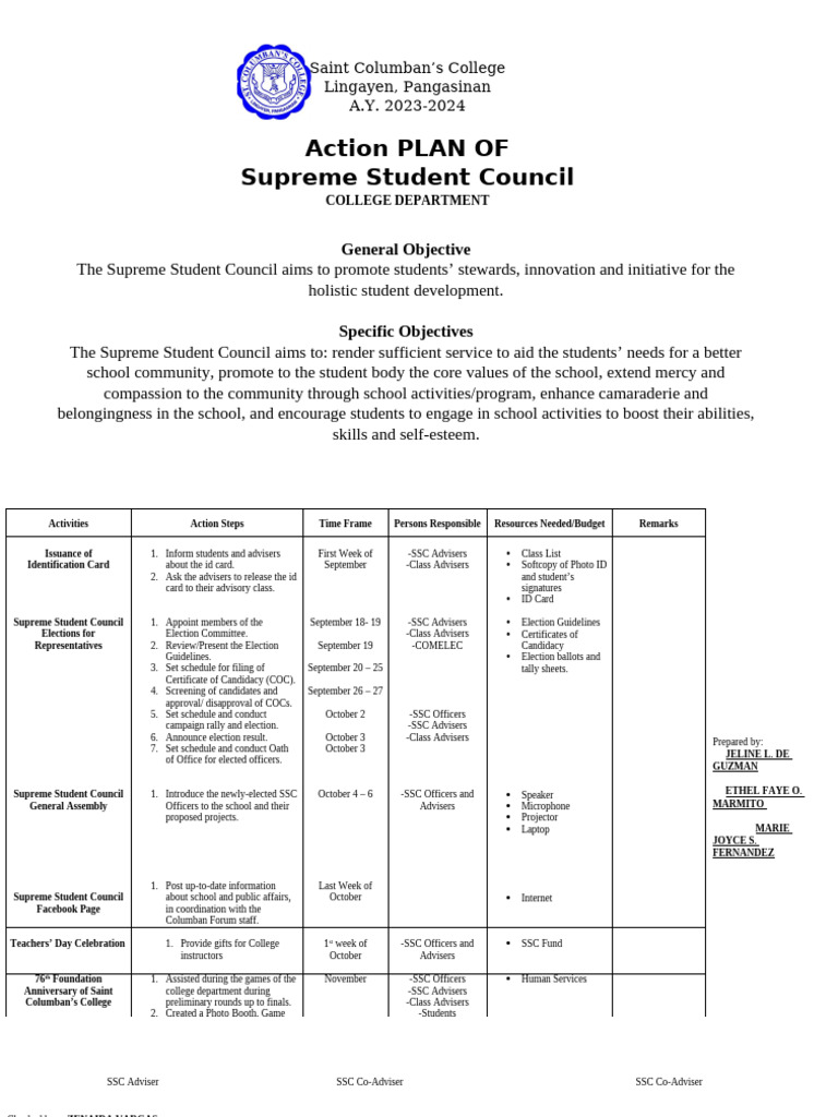 ACTION-PLAN-2023-2024 | PDF | Elections | Government