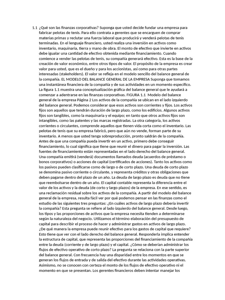 Qué son las finanzas corporativas | PDF | Corporaciones | Compartir (Finanzas)