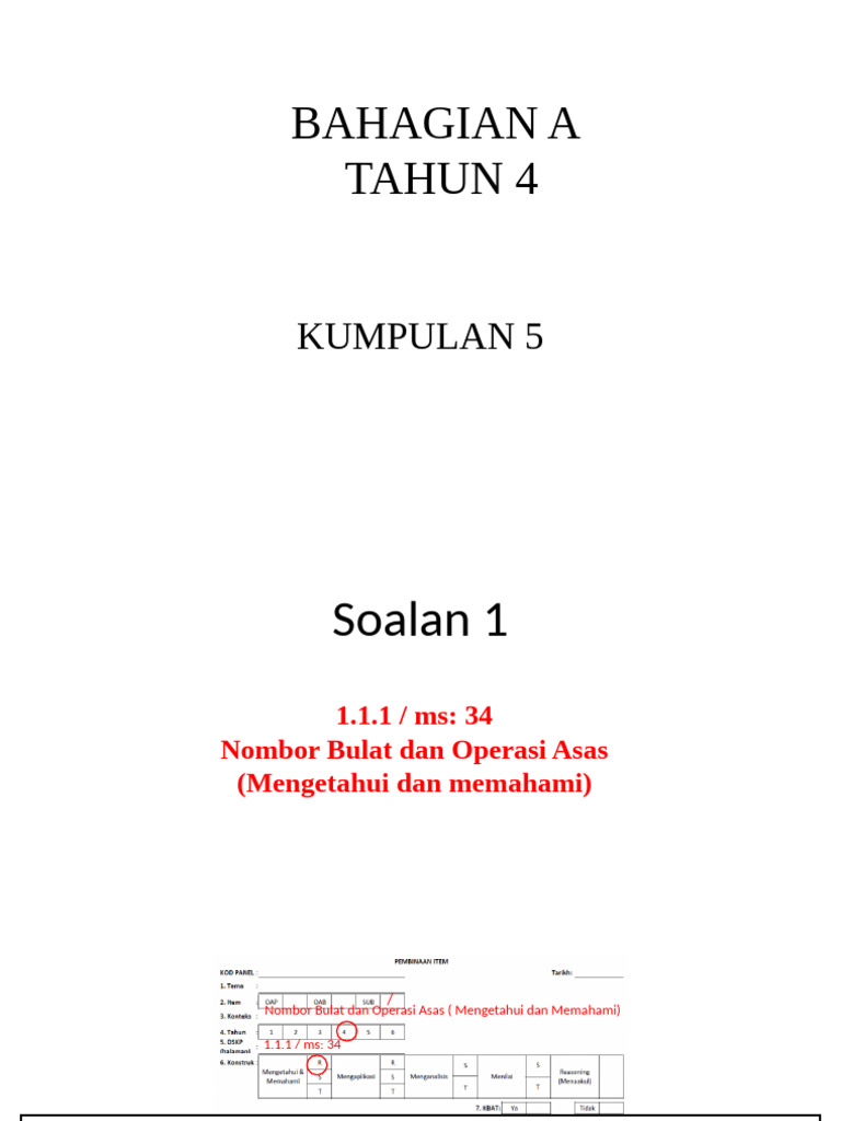 Jsi Bahagian A Kump 5 | PDF