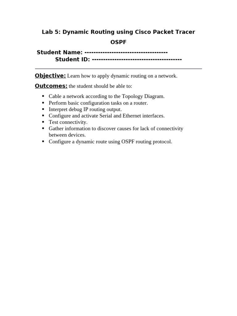 OSPF Configuration Lab Guide | PDF | Computer Network | Routing