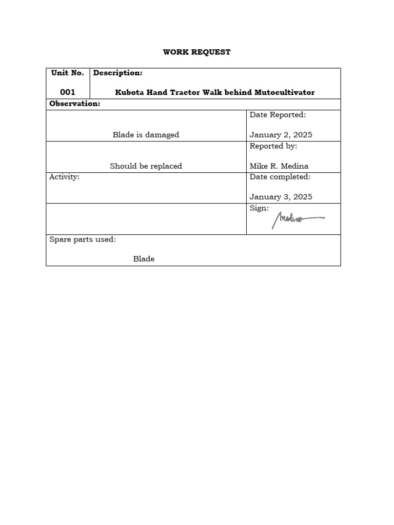 MRM_WORK REQUEST | PDF