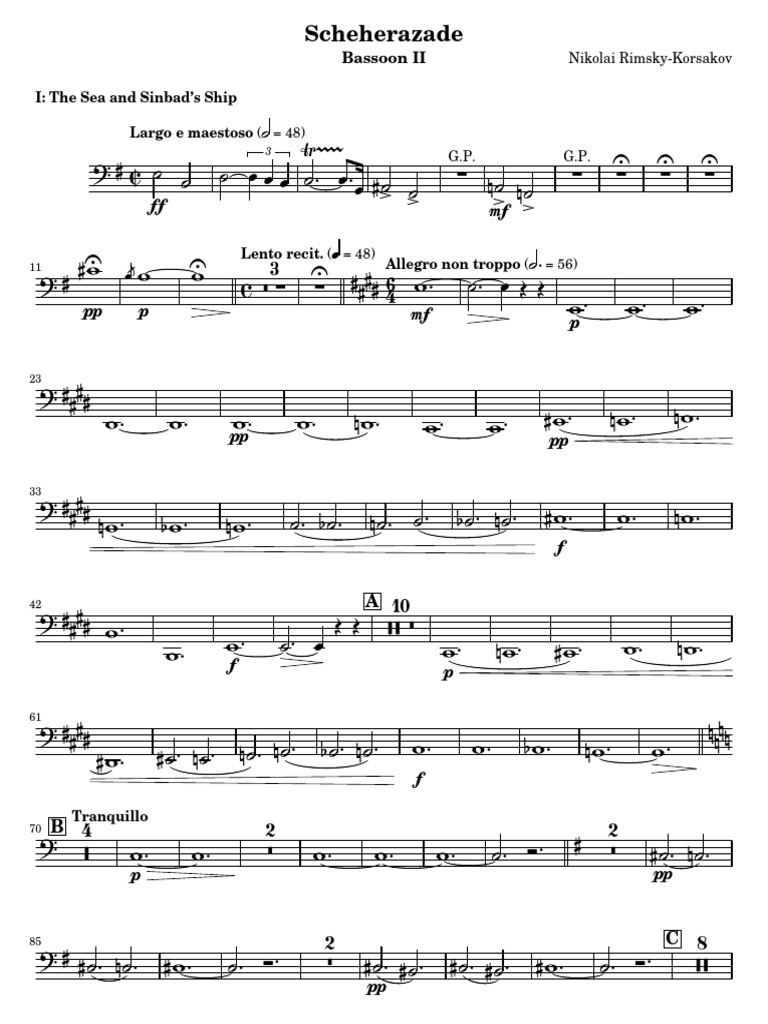 Bassoon 2 - Scheherazade, Op.35 (Rimsky-Korsakov) | PDF