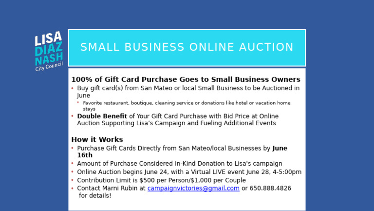 Support Small Businesses: Gift Card Auction | PDF