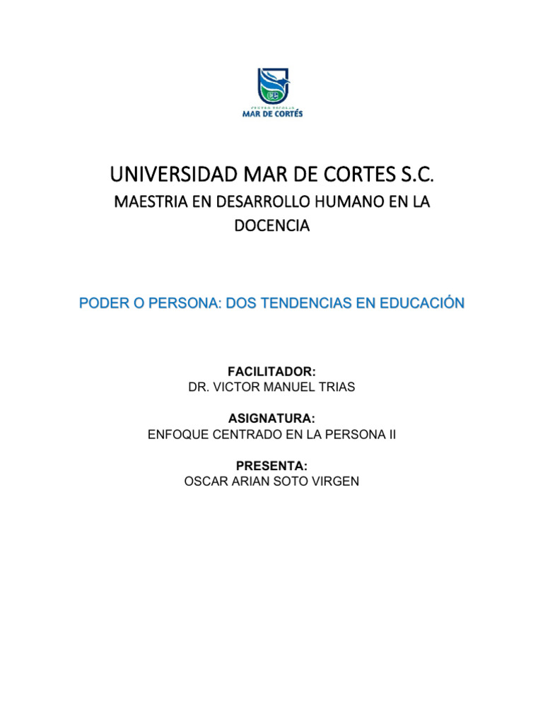 Poder y Persona en Educación Moderna | PDF | Enseñando | Aprendizaje