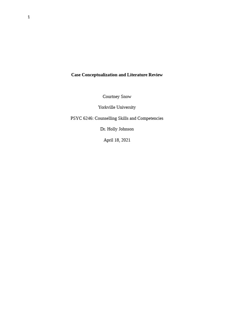 Case Conceptualization and Literature Review | PDF | Generalized ...