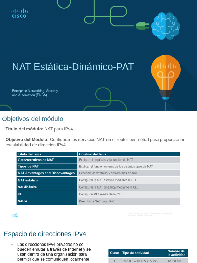 NAT Estática Dinámico PAT | PDF | Dirección IP | Enrutador (Computación)