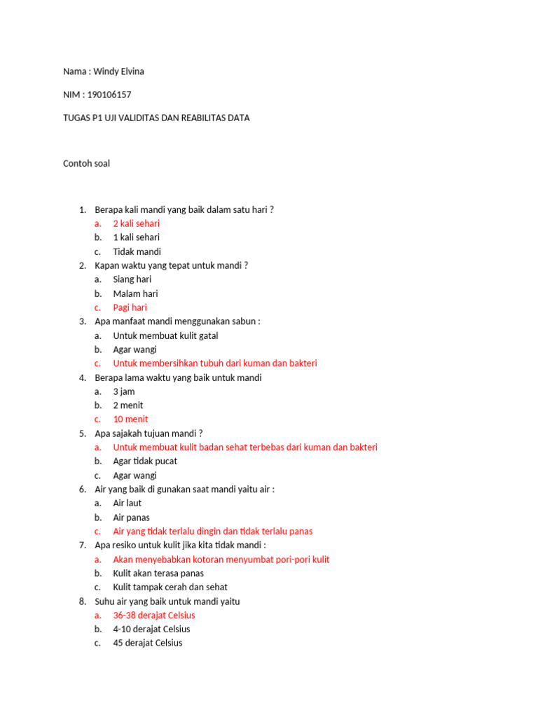 Uji Validitas Dan Reabilitas | PDF