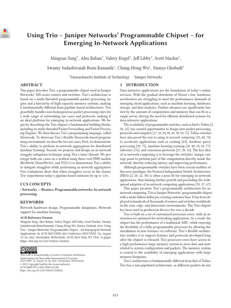 Using Trio - Juniper Networks' Programmable Chipset - For Emerging In ...