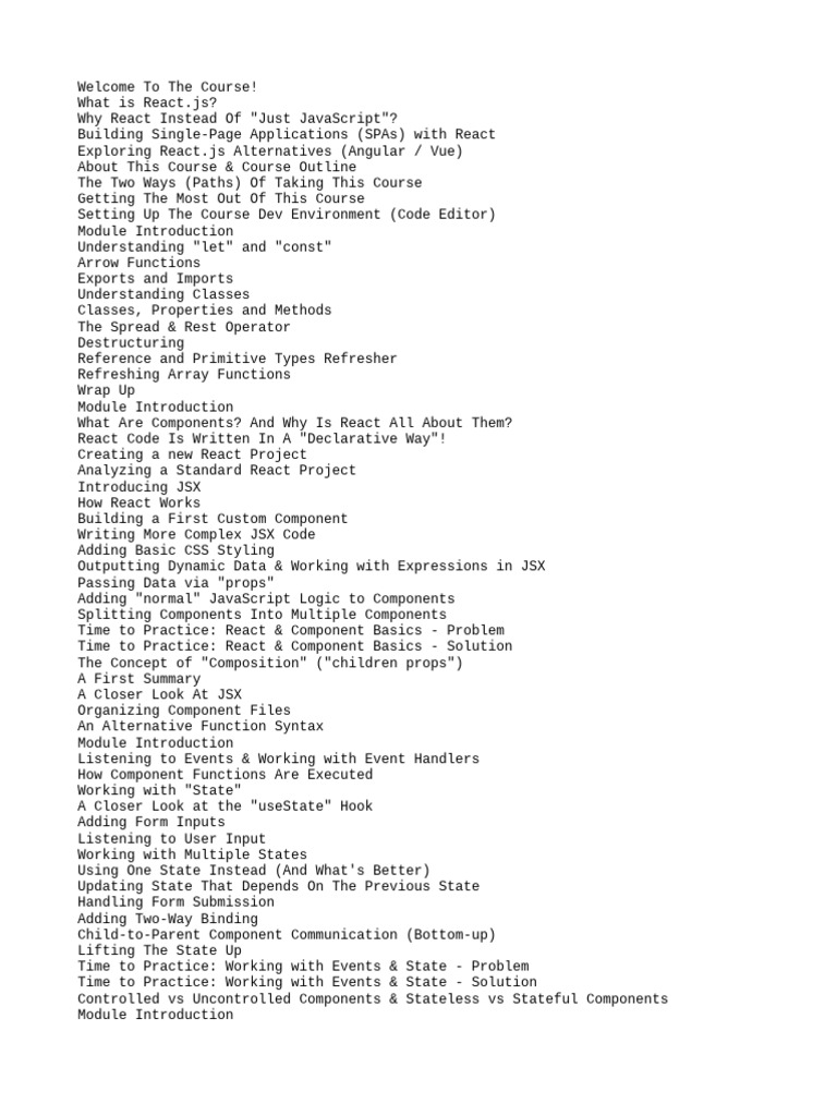 React - The Complete Guide (Incl Hooks, React Router, Redux) | PDF | Java Script | Computing