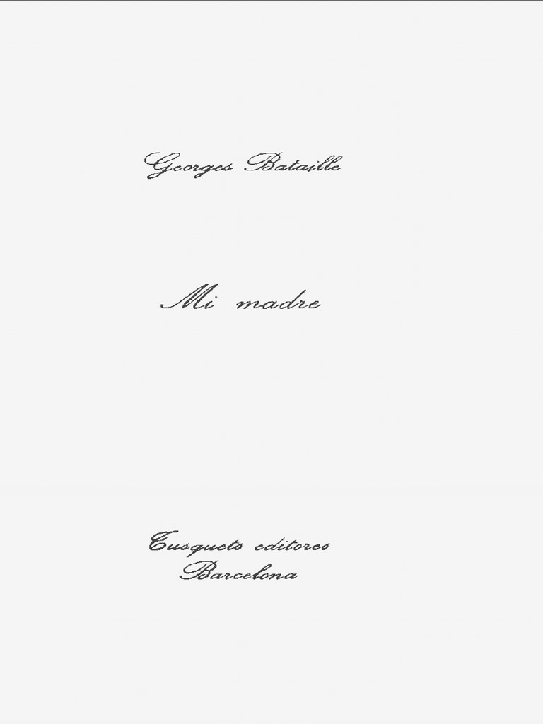 Mi Madre Georges Bataille | PDF