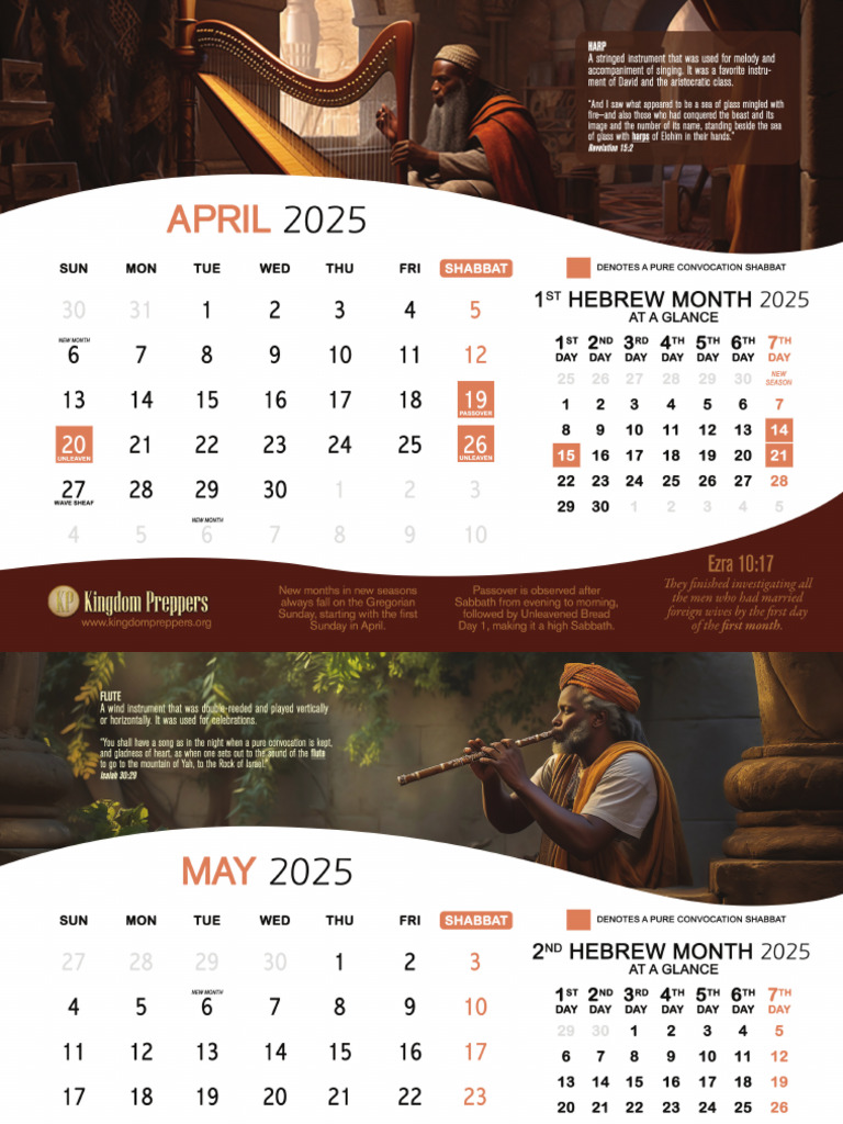2025 2026 Hebrew Israelite Calendar - Kingdom Preppers - High Quality ...