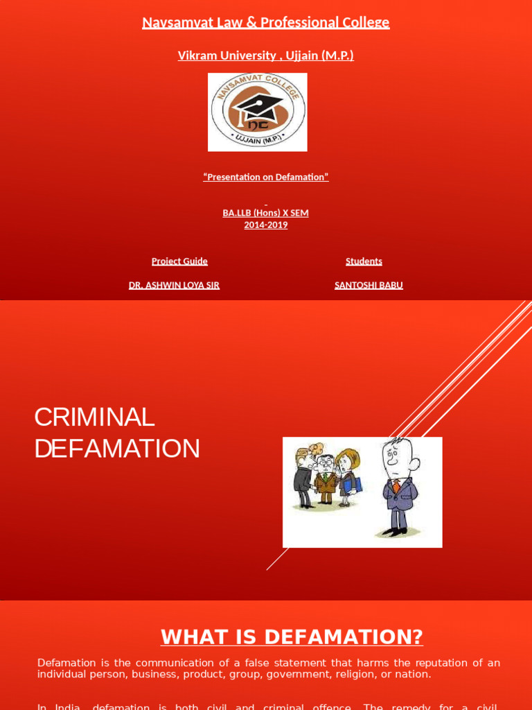 Understanding Defamation in India | PDF | Defamation | Justice