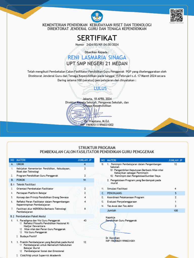 Sertifikat Fasilitator | PDF