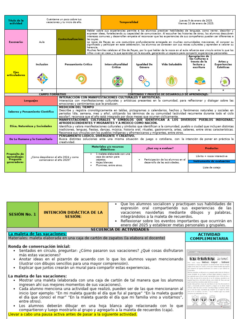 1° Plan Regreso A Clases Enero 2025. | PDF | Pensamiento | Aprendizaje