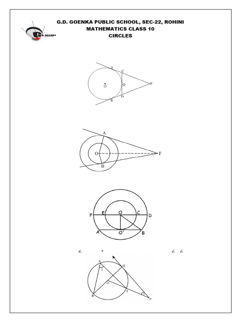 Circles Assignment Class 10 | PDF