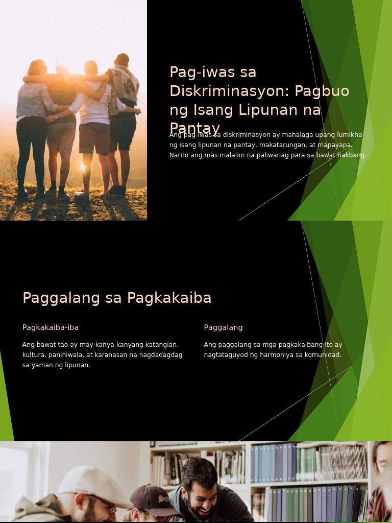 Pag Iwas Sa Diskriminasyon Pagbuo NG Isang Lipunan Na Pantay | PDF