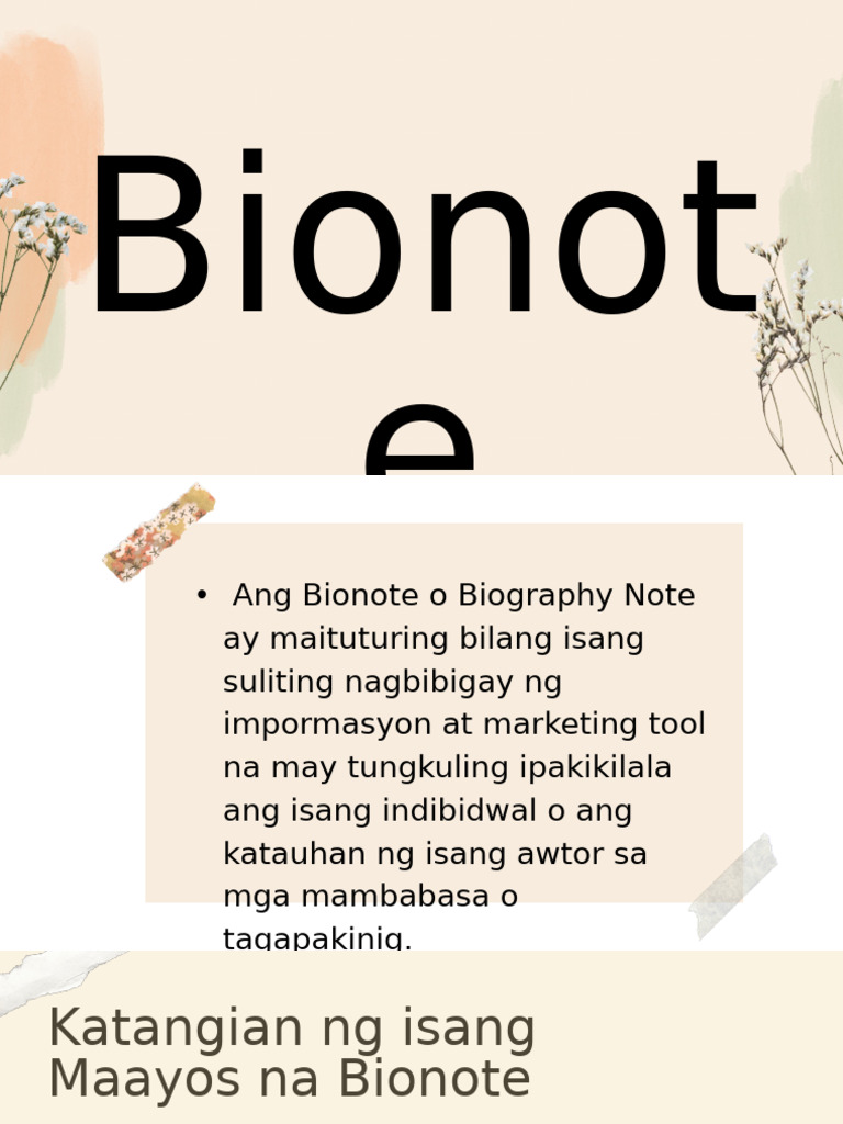 GROUP-3-BIONOTE | PDF