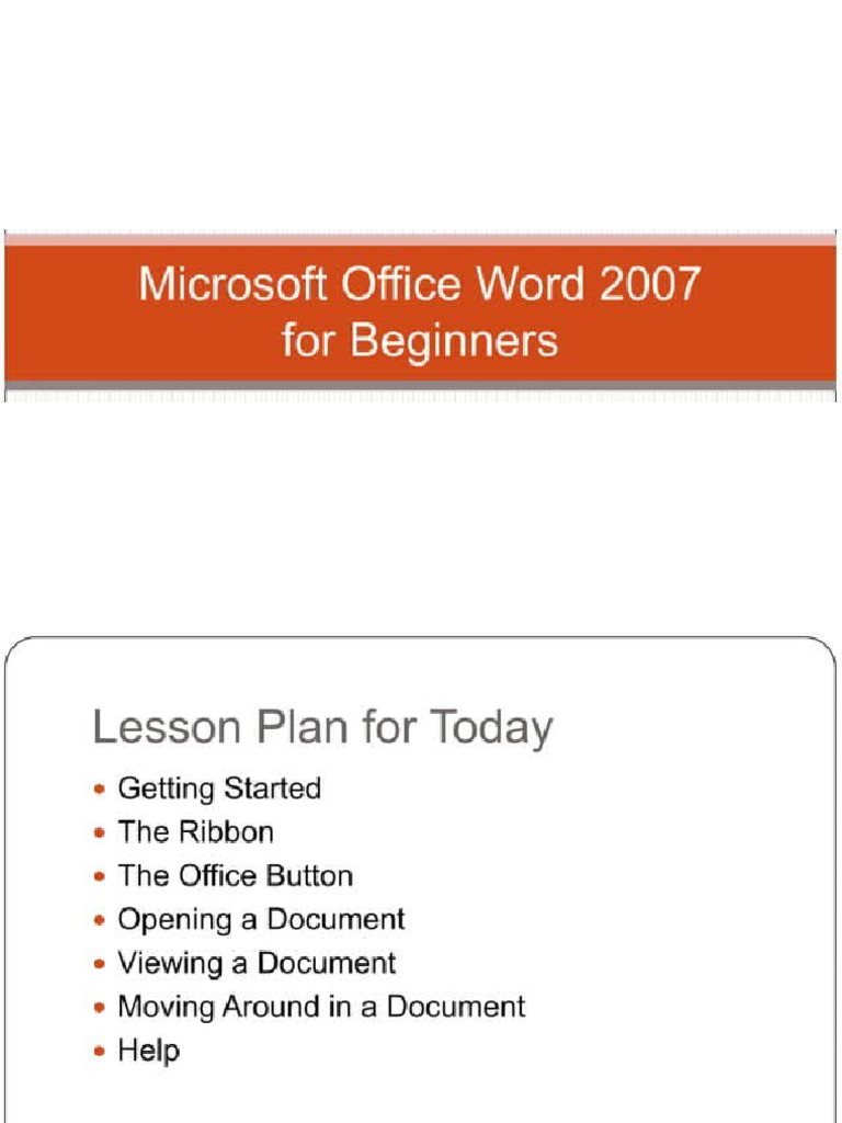MS Word Lesson 1 | PDF
