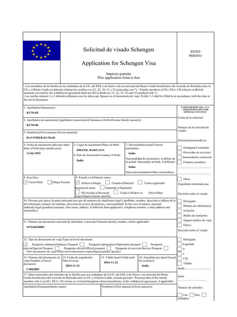 Instrucciones para Solicitud de Visado Schengen | PDF | Gobierno y ...