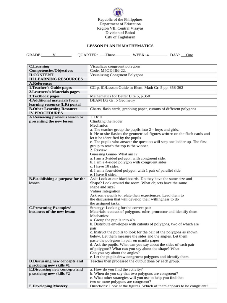 PLP_MATH_Q3_W4 | PDF | Shape | Circle