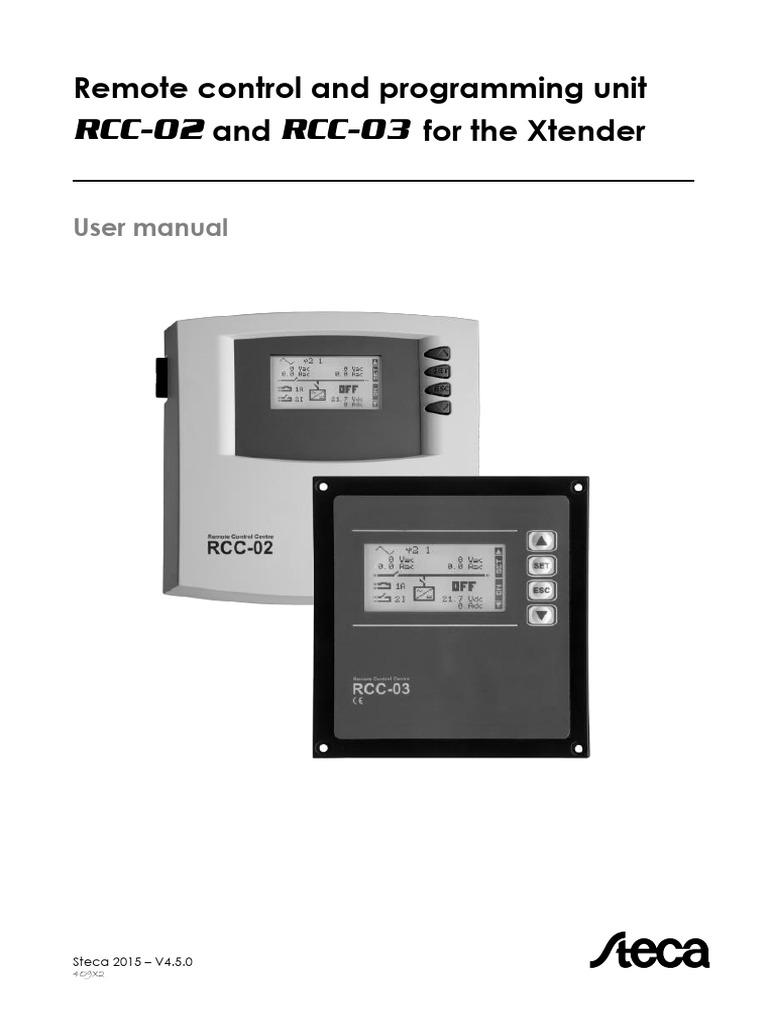 Steca RCC Manuel+ V4.5.0 en | PDF | Power Inverter | Electrical Engineering