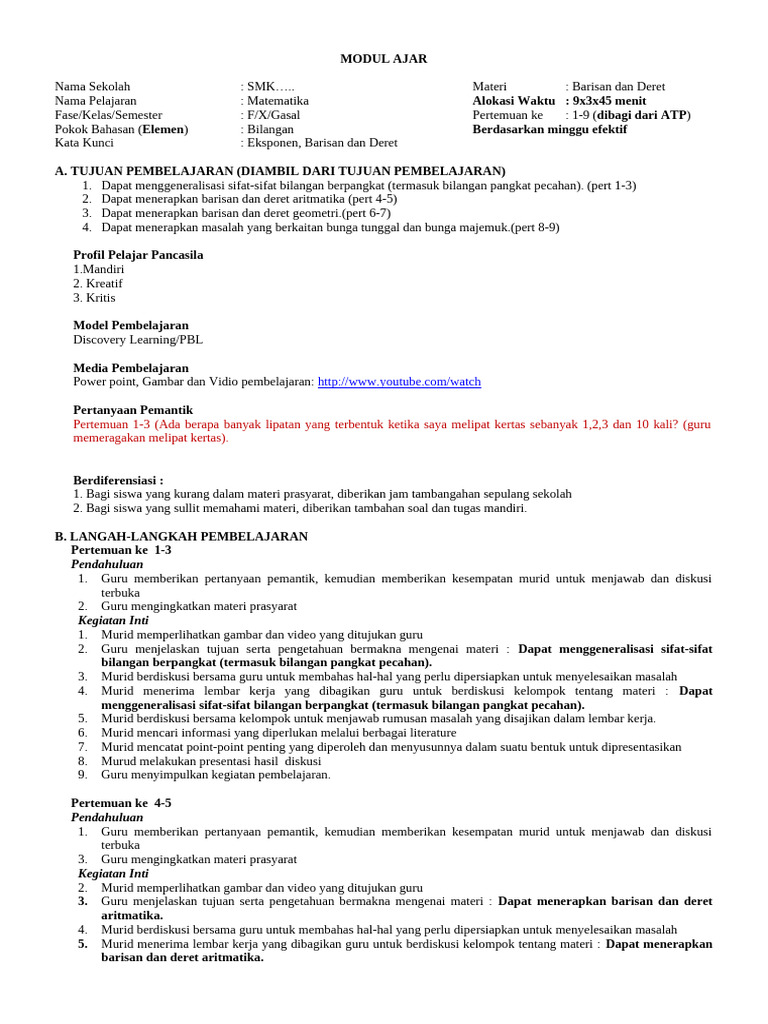 LK - Modul Ajar | PDF