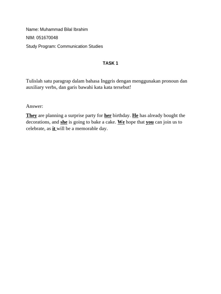 Surprise Party Planning Example | PDF