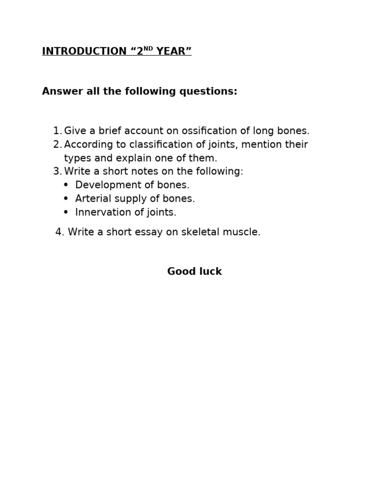 Introduction - 2nd Year | PDF