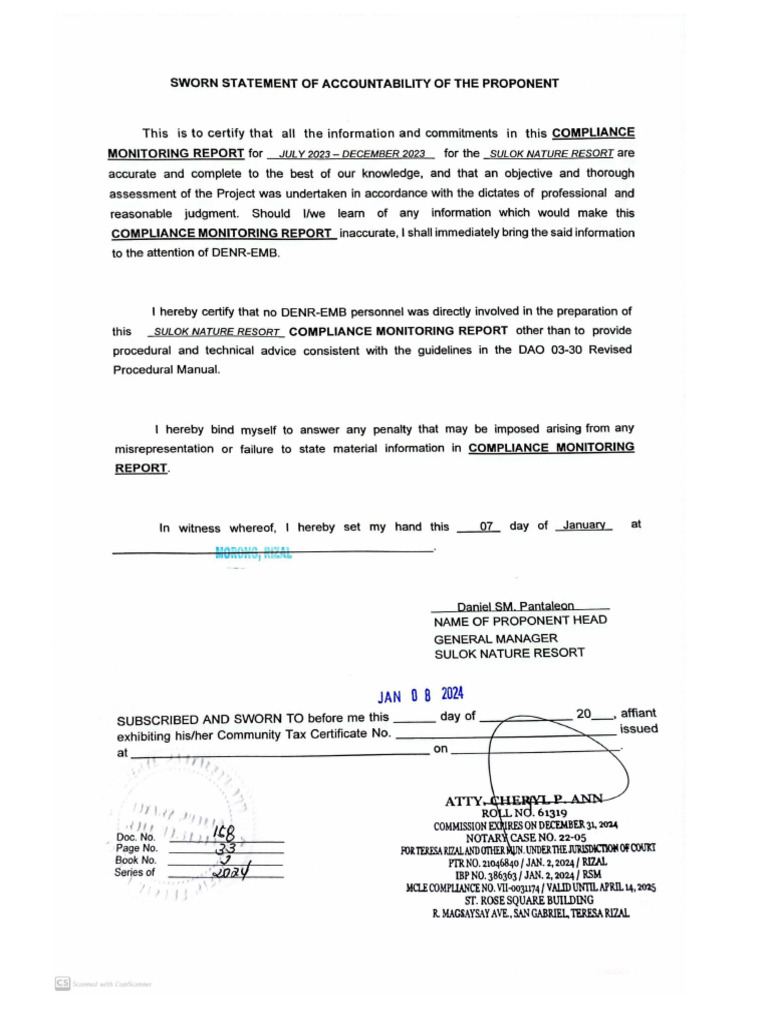 SWORN STATEMENT OF ACCOUNTABILTY CMR 2ND ANNUAL REPORT | PDF