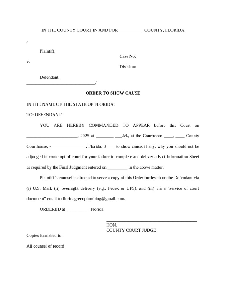Order To Show Cause | PDF