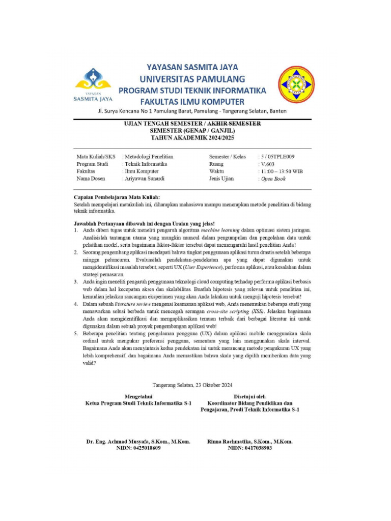 Uts Metode Penelitian 221011402079 | PDF