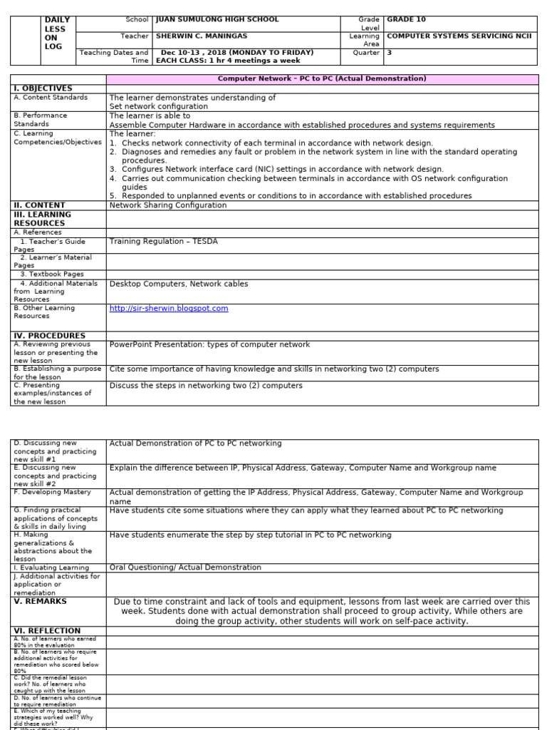 PC to PC Networking | PDF | Learning | Personal Computers
