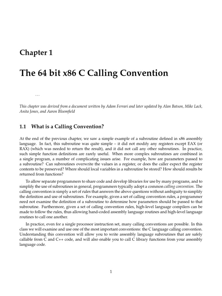 x86 C Calling Convention Explained | PDF | Parameter (Computer ...