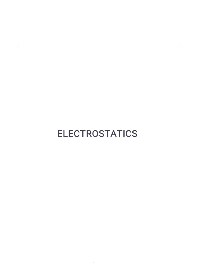 Online Class Electrostatics | PDF