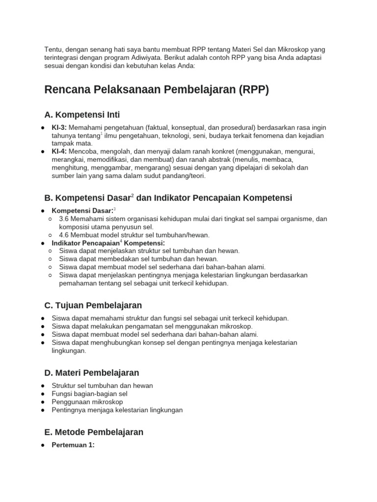 saya adalah seorang guru IPA SMP tolong buatkan R... (1) | PDF