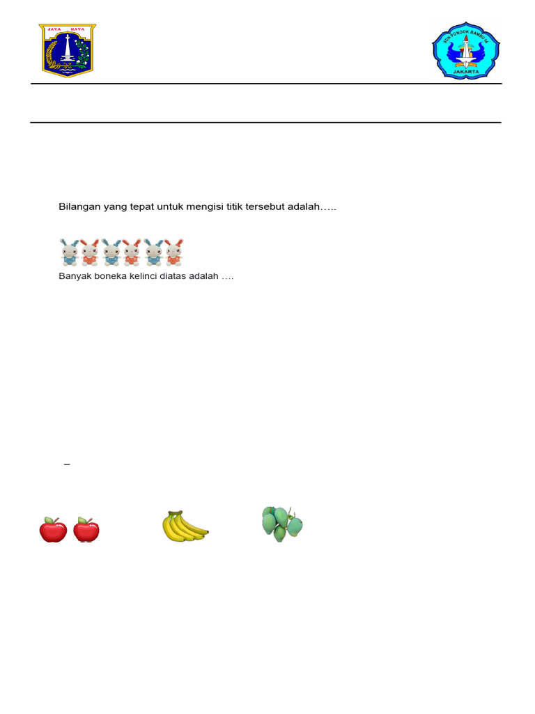 Soal STS Matematika Kelas 1 SMT 1 2024 | PDF