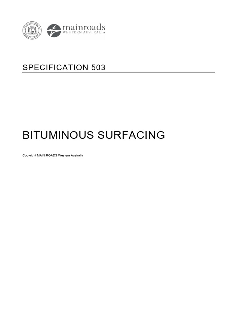 MRWA Specification 503 1 | PDF