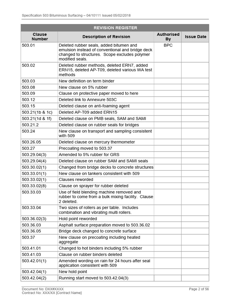 MRWA Specification 503 2 | PDF | Concrete | Chemical Substances