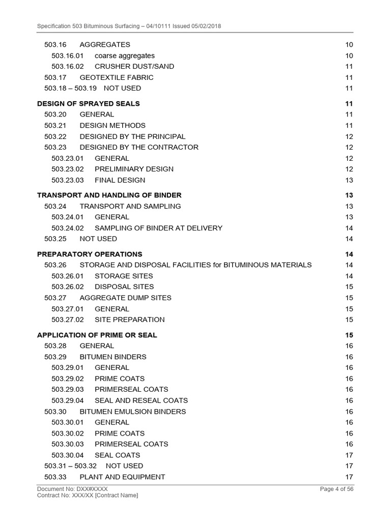 MRWA Specification 503 4 | PDF | Building Engineering | Building Materials