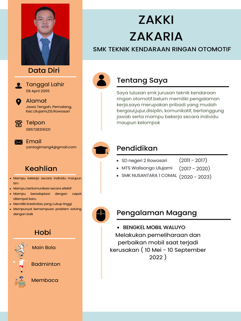 Lamaran Pekerjaan ZAKKI ZAKARIA | PDF