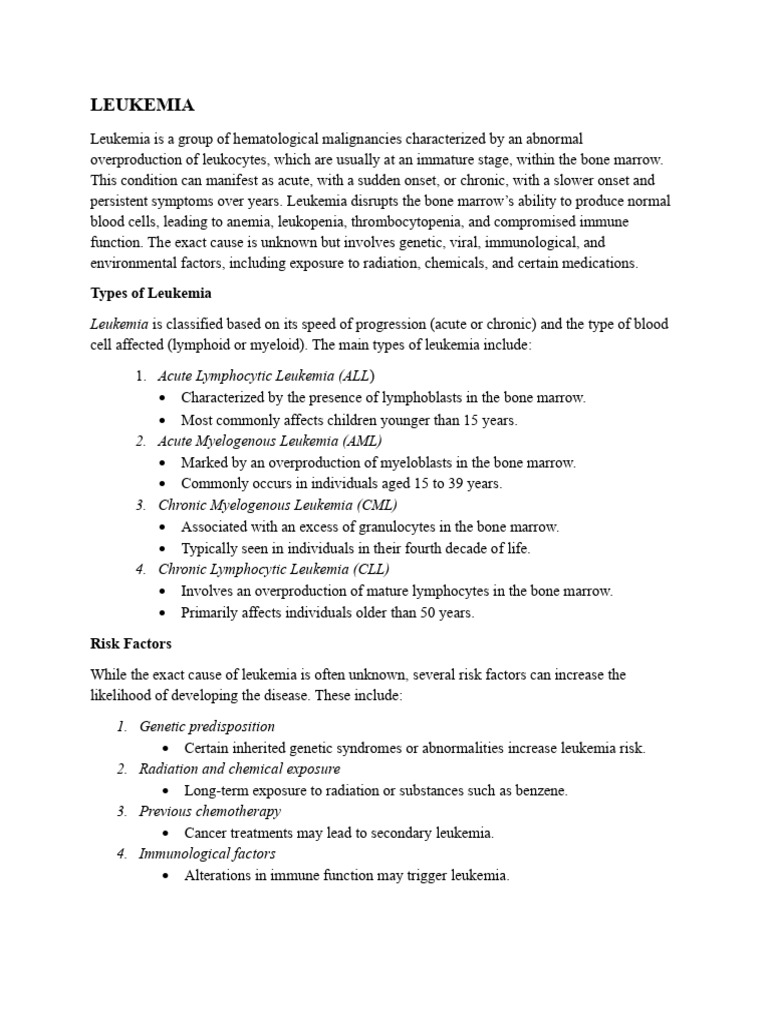 Leukemia | PDF | Leukemia | Bone Marrow