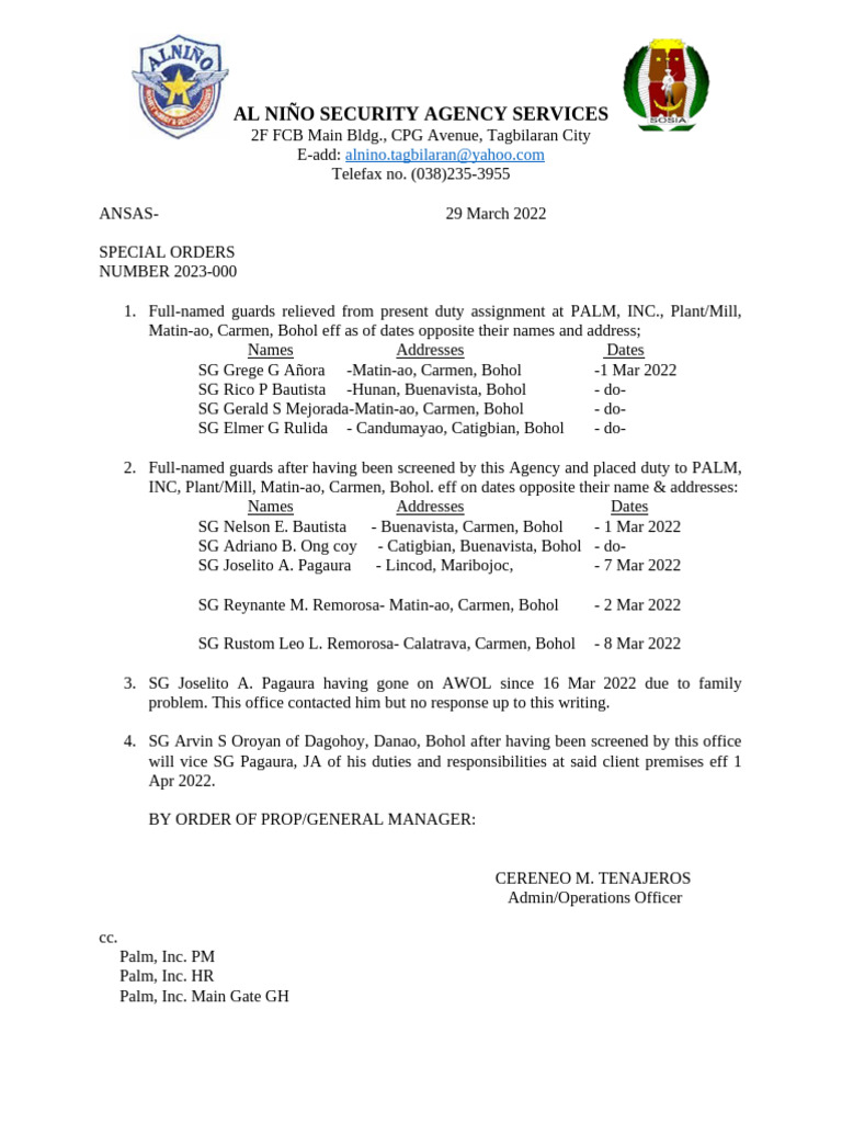 Special Orders | PDF